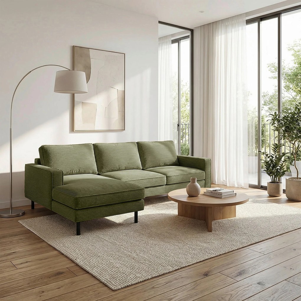 XXXLutz ROHOVÁ SEDAČKA, textil, olivově zelená Livetastic - Sedací soupravy - 00295101522W