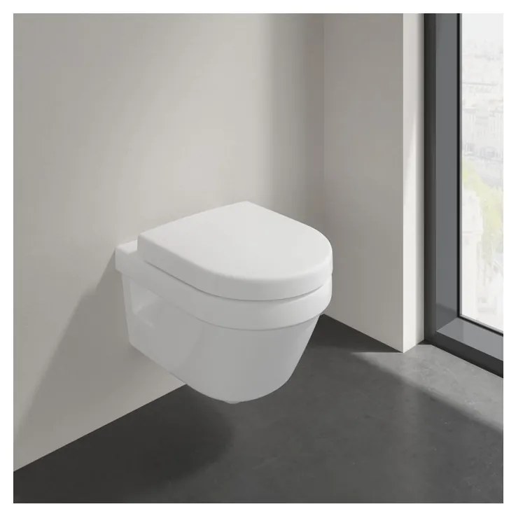 Villeroy & Boch Villeroy &amp; Boch ARCHITECTURA - Záchodové sedátko s poklopem Compact, s funkcí QuickRelease a SoftClose, bílá alpin 9M66S201