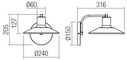 Redo 01-4053 - Nástěnná lampa FRESNO 1xE27/42W/230V