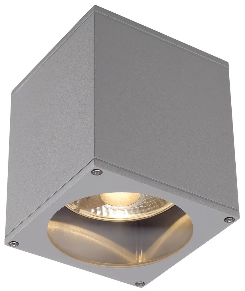 SLV 229554 Theo Ceiling, stropní venkovní svítidlo, 1x75W GU10 ES111, stříbrnošedá, výška 15cm, IP44