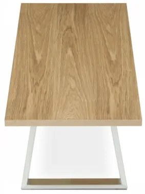 Konferenční stolek 120x60 MDF dýha dub kovové nohy broušený nerez CT-W1515 OAK