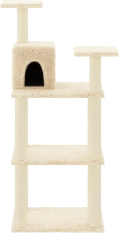 Škrabadlo pro kočky se sisalovými sloupky krémové 118,5 cm 171427