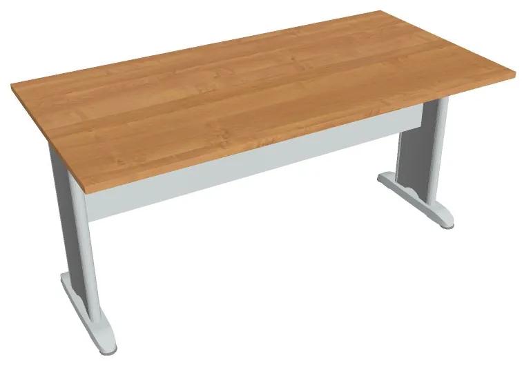 Stůl jednací rovný 160 cm - Hobis Cross CJ 1600 Dekor stolové desky: olše, Dekor lamino podnože: šedá, Barva nohou: Stříbrná