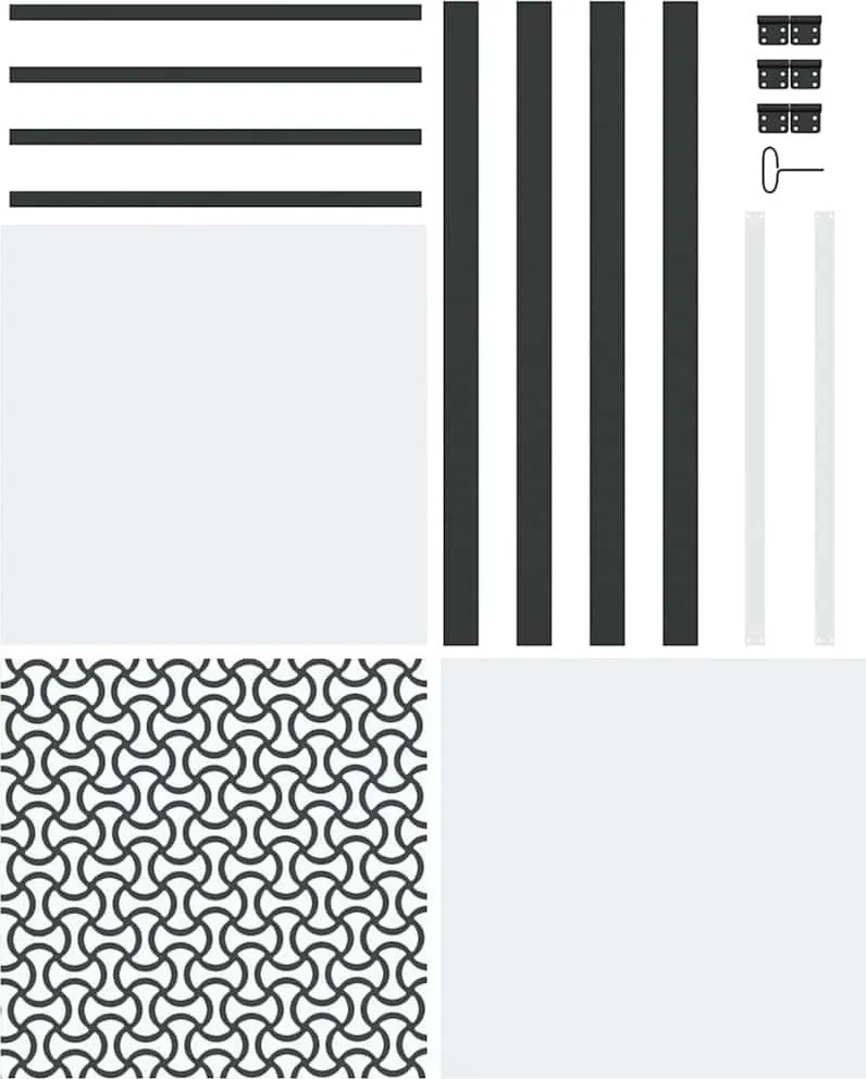 vidaXL Skleněné dveře Řezací Černá 76 x 3,5 x 201,5 cm Hliník [42012449]