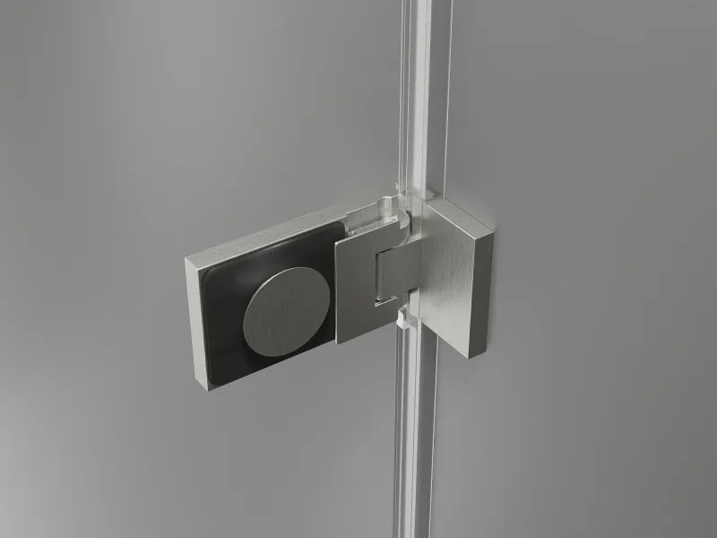Mexen Lunar-F L, sprchový kout pravý 80 x 80 cm, 8mm čiré sklo, ocelový profil, 836L-080-080-97-00-P