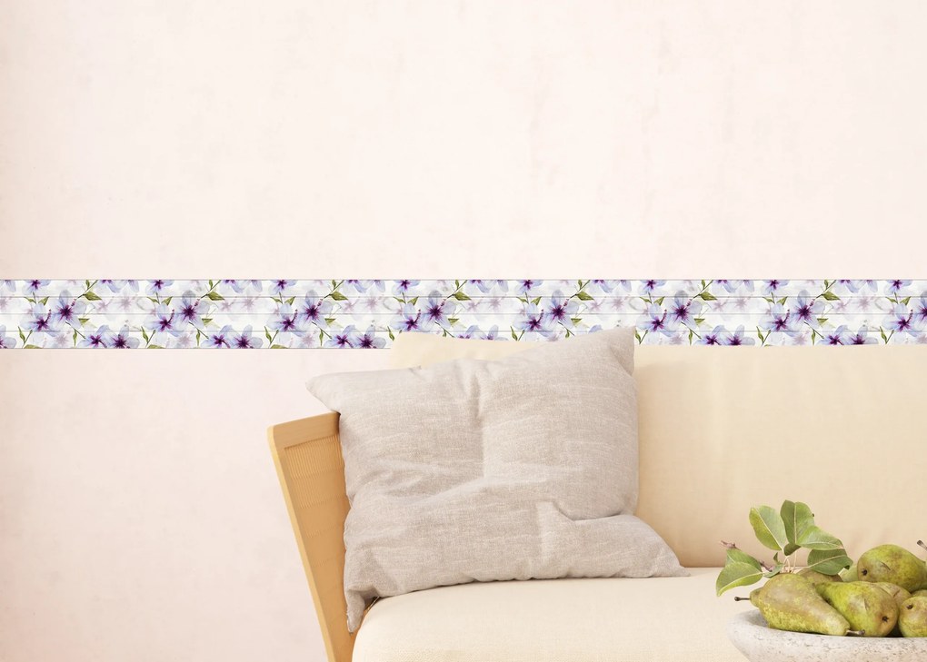 Samolepící bordura na zeď Květy | 5 m x 13.8 cm | DWB8235