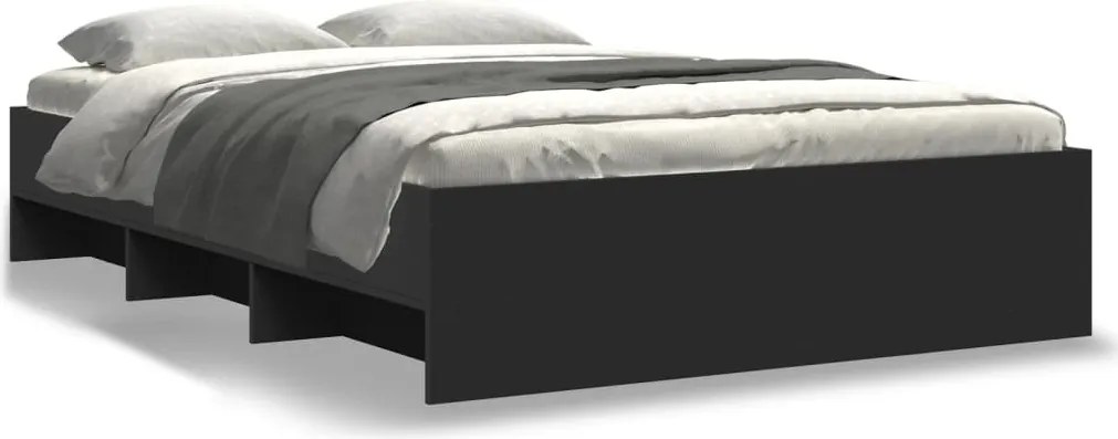 Rám postele černý 135 x 190 cm kompozitní dřevo 3295689