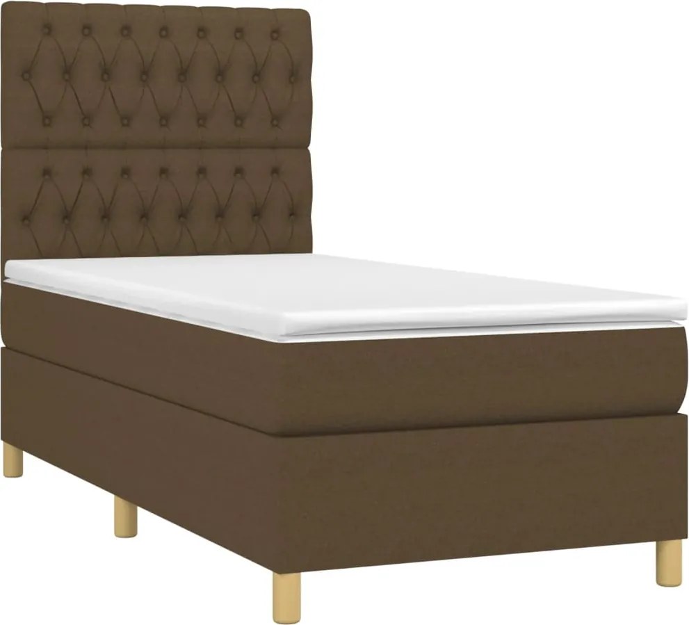 Box spring postel s matrací tmavě hnědá 90x190 cm textil 3142540