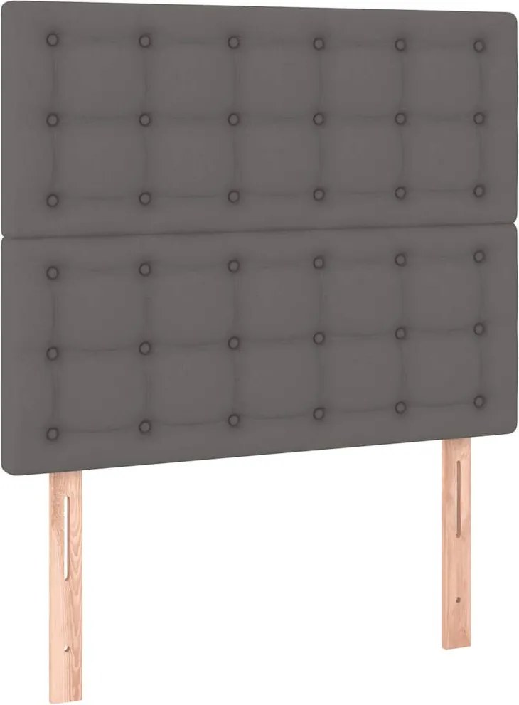 Box spring postel s matrací šedá 120x190 cm umělá kůže 3269981