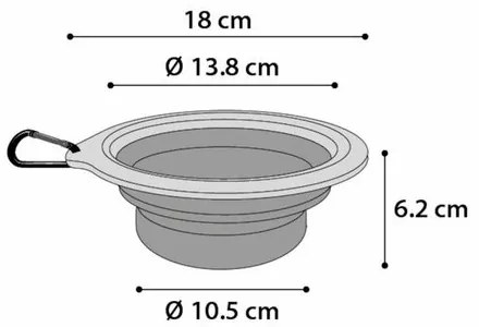 Flamingo Cestovní miska silikonová 625 ml, modro/šedá