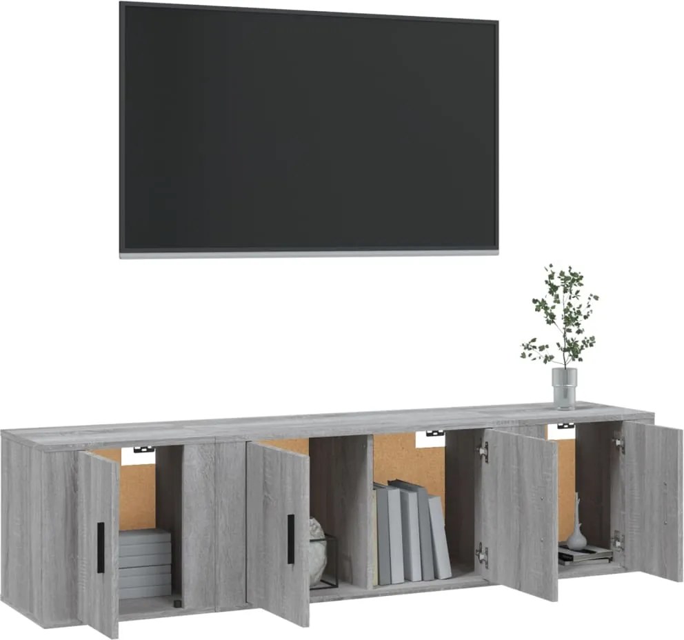 3dílný set TV skříněk šedý sonoma kompozitní dřevo 3188404