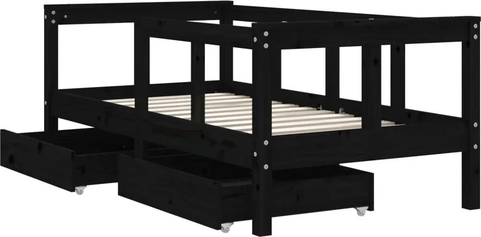 vidaXL Dětská postel se zásuvkami 70x140 cm masivní borové dřevo [834413] Barva: Přírodní