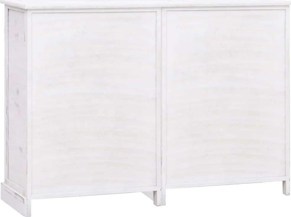 vidaXL Příborník s 10 zásuvkami 113 x 30 x 79 cm dřevo [284179] Barva: bílá s laťkovým designem