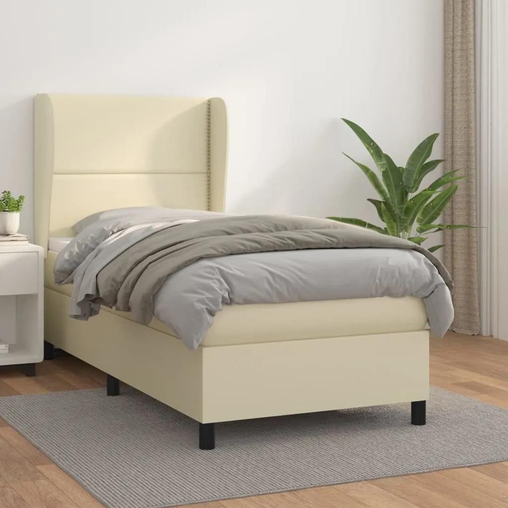 vidaXL Box spring postel s matrací 90x200 cm umělá kůže [3128950] Barva: Černá