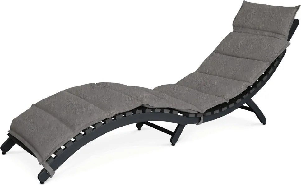 Zahradní lehátko AZL-L1301 GREY, hliník, šedá (54 x 192) cm hnědá