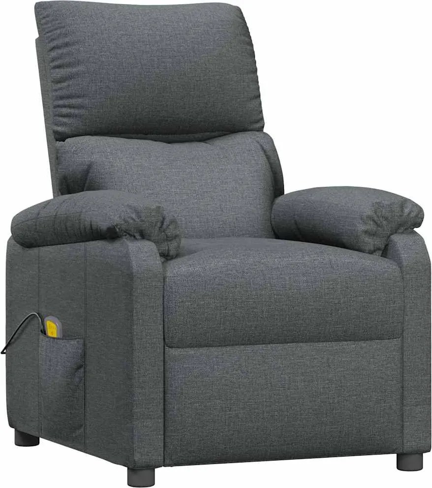 Masážní křeslo tmavě šedé textil 322457
