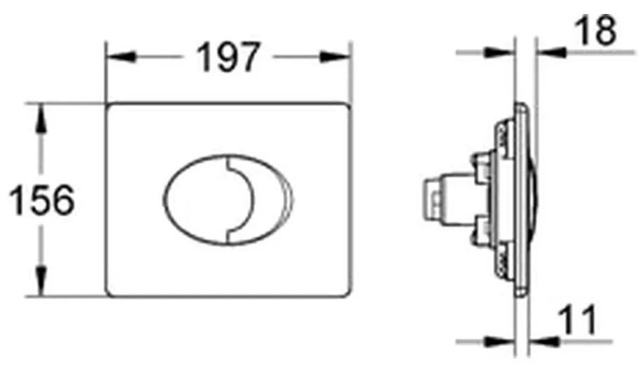 Grohe Skate Air - Ovládací tlačítko, horizontální montáž, 156 x 197 mm, alpská bílá 38506SH0