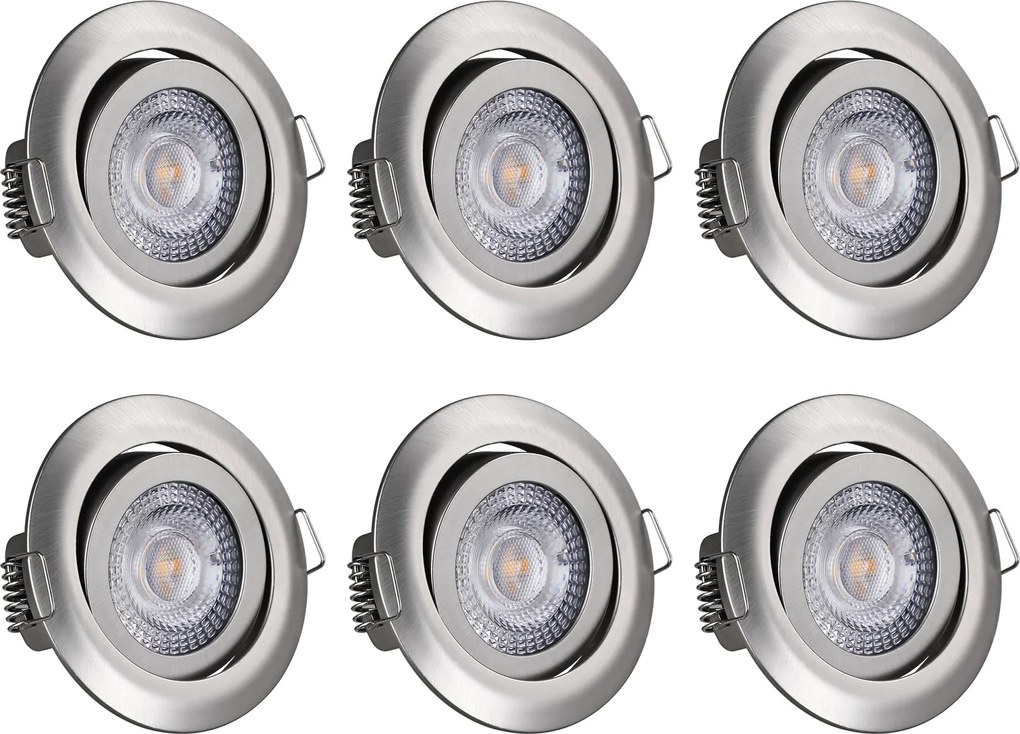 LED Vestavné svítidlo Krog sada 6 ks nikl