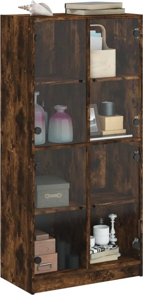 Highboard s dvířky kouřový dub 68x37x142 cm kompozitní dřevo 3295861