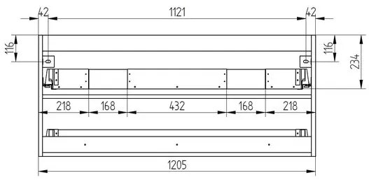 EBS Pure Skříňka s dvojumyvadlem 121 cm, bílá S_PURE121B