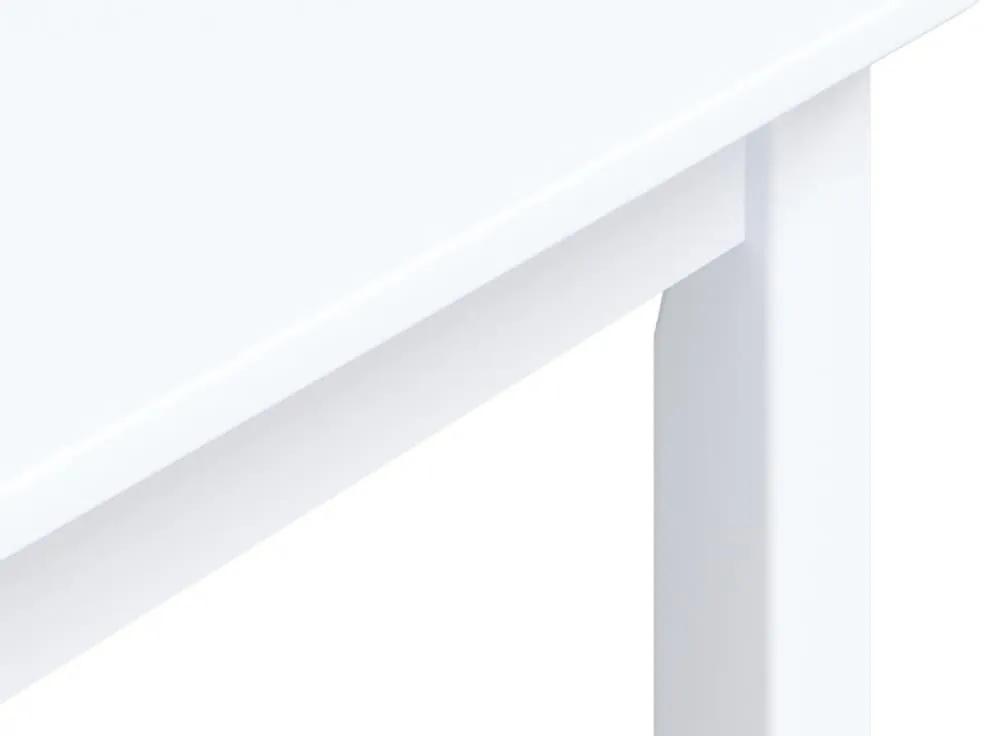 vidaXL Jídelní stůl 114 x 71 x 75 cm masivní kaučukovník [247362] Barva: Bílá