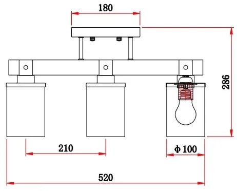 Brilagi - Přisazený lustr VISTA 3xE27/60W/230V dub