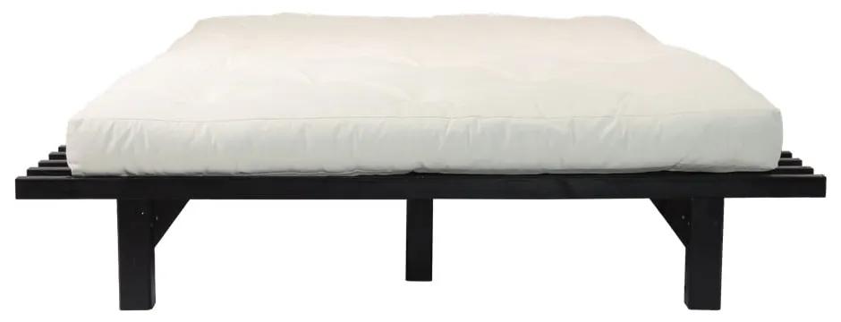 Dvoulůžková postel z borovicového dřeva s matrací Karup Design Blues Comfort Mat Black/Natural, 180 x 200 cm