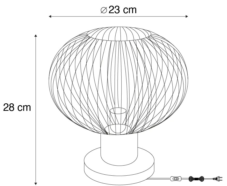 Moderní drátěná stolní lampa béžová 23 cm - Gila