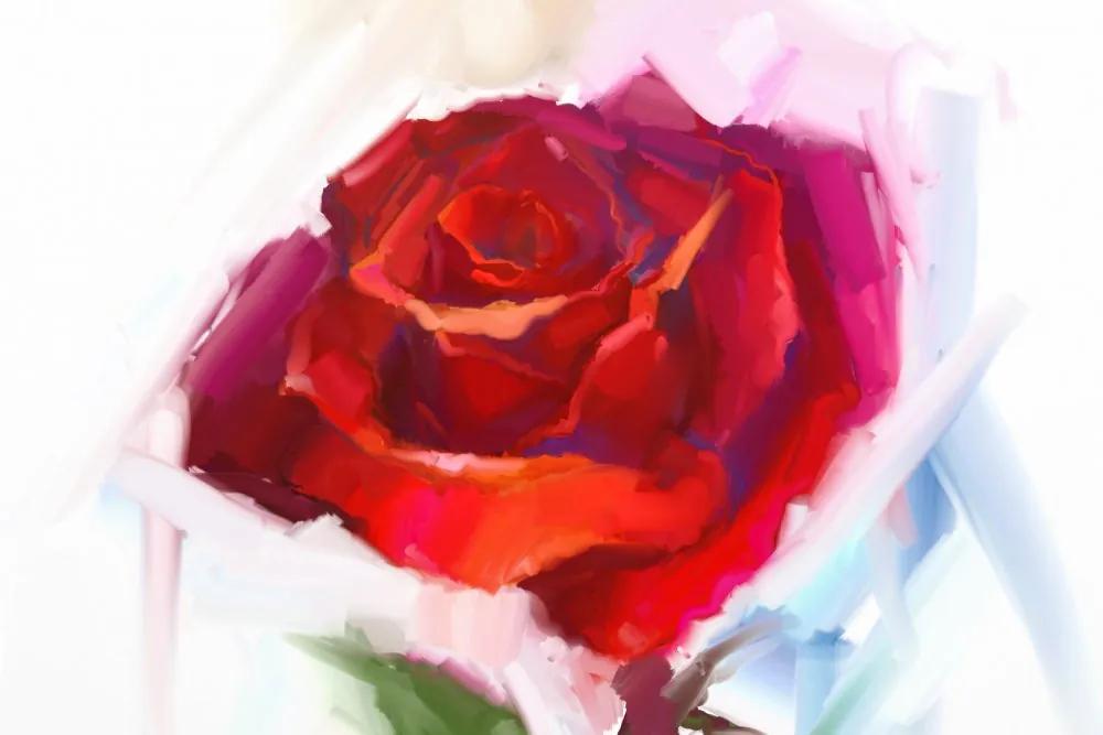 Obraz Růže Jako Malovaná Nedostatek Nedostatek Přírodní plátno 100x70