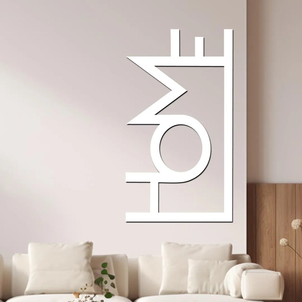 dřevo života Dřevěný nápis na zeď HOME Rozměry (cm): 44x80, Zvolte barvu dekoru: Bílá