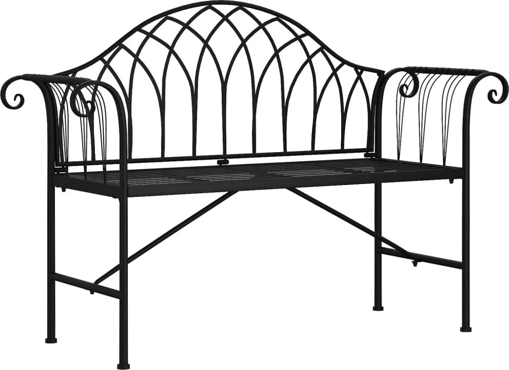vidaXL 2místná zahradní lavice 128 cm černá ocel [318828]