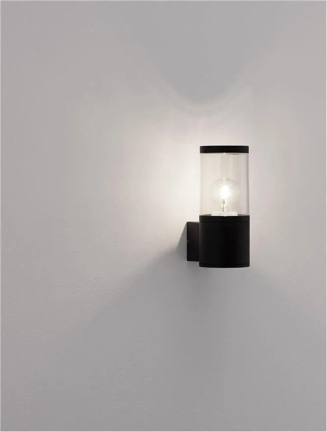 NV 9002873 Venkovní nástěnné svítidlo CETERA černý hliník a akryl E27 1x12W 220-240V IP54 bez žárovky - NOVA LUCE