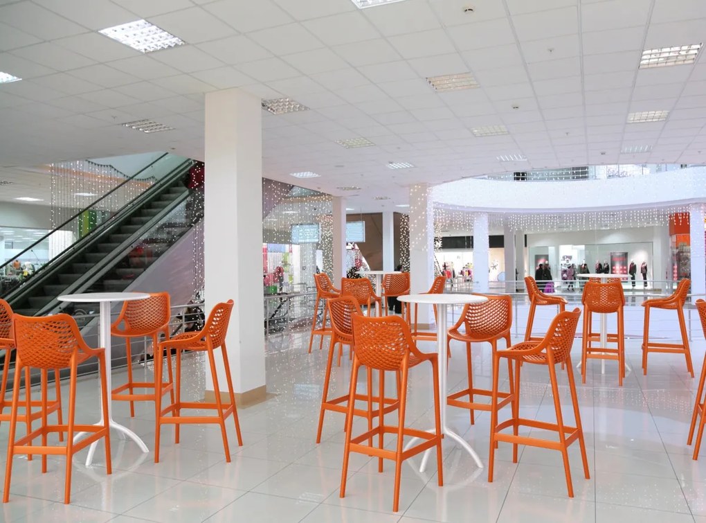 Plastová barová židle DS10778434 - Oranžová