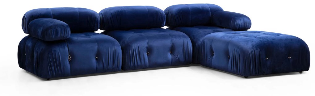 Atelier del Sofa Rohová sedací souprava Bubble Velvet Blue L1-O1-1R-PUF, Modrá