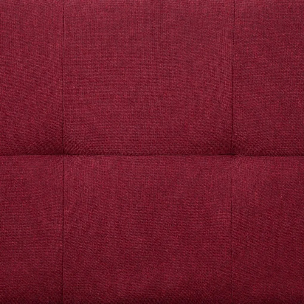 vidaXL 282191 Marketos Sofa Bed with Two Pillows Wine Red Polyester