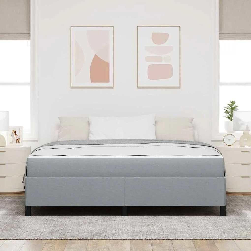 Postel s boxspringem Světle šedá 180 x 200 cm textil 3398878
