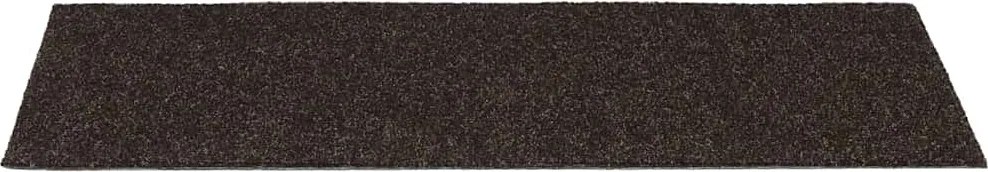 Schodové rohože samolepicí 15 ks 60 x 25 cm tmavě hnědé obdélníkové 326919