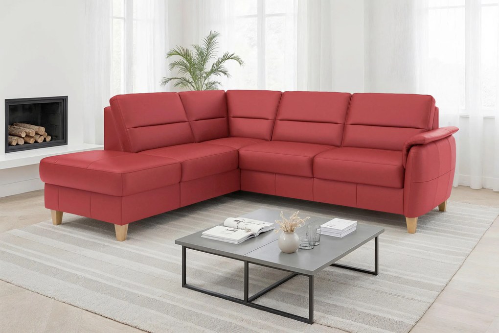 XXXLutz ROHOVÁ SEDAČKA, textil, kůže, červená Sit & More - Sedací soupravy - 00014403325C