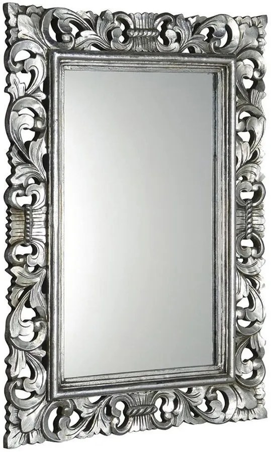 SCULE zrcadlo v rámu, 80x120cm, stříbrná