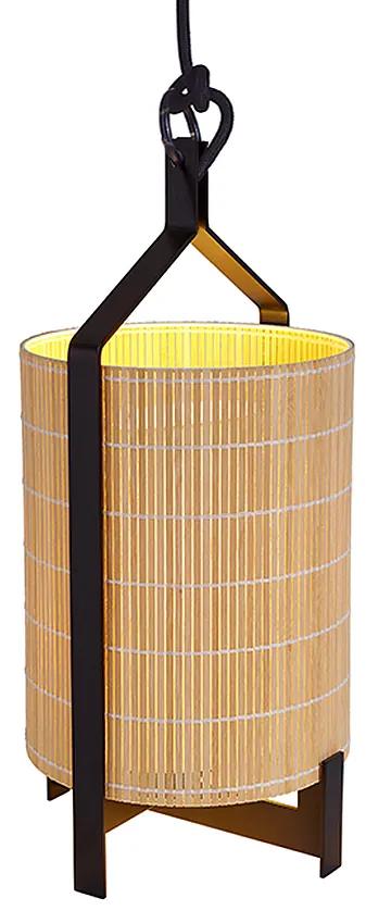 Svěšené designové svítidlo Fanal Barevná varianta: Černá / Přírodní dřevo, Rozměr: ø295 mm x 480 mm