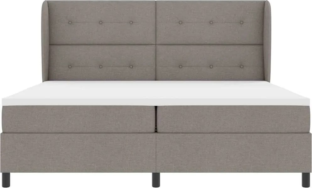 Postel s boxspringem s čelo Taupe 200 x 200 cm textil 3340589