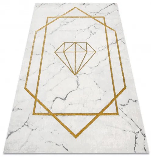 Dywany Łuszczów, Kusový koberec Emerald diamant 1019 cream and gold, 160x220, bílá, kancelář