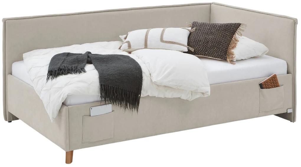 OnaDnes -20% Béžová čalouněná postel Meise Möbel Fun II. 120 x 200 cm