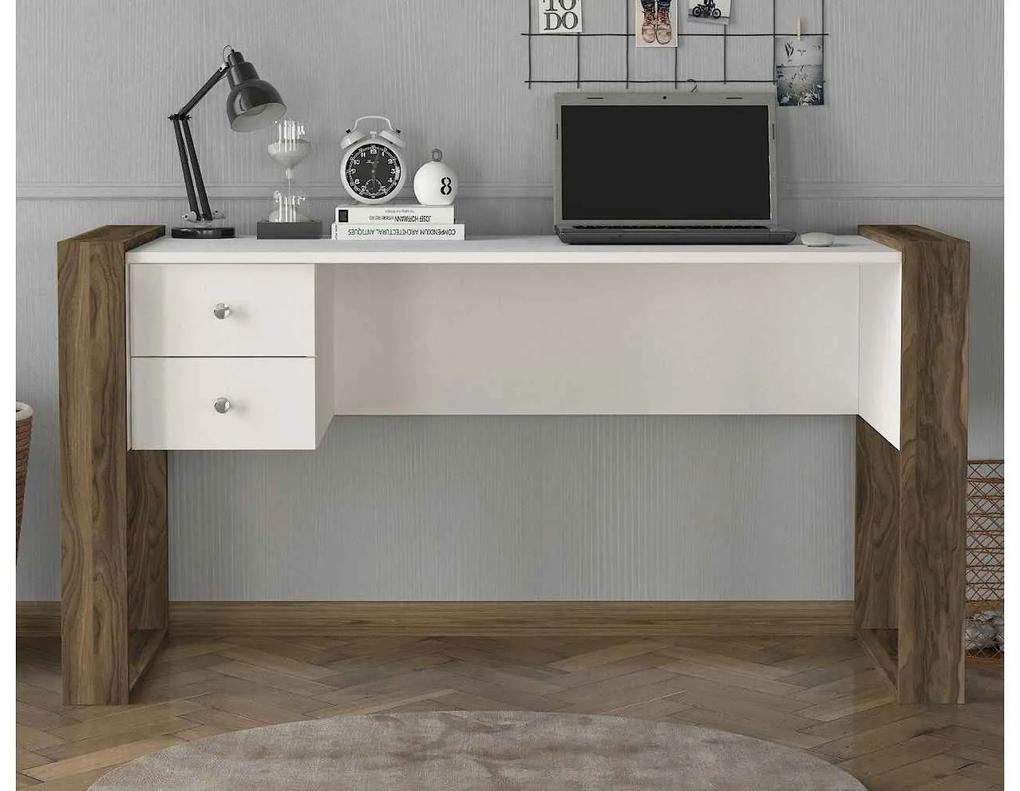 Designový psací stůl Valarae 158,4 cm ořech bílý