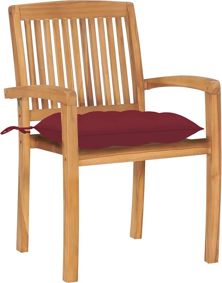 Stohovatelné zahradní židle s poduškami 8 ks masivní teak 3073288