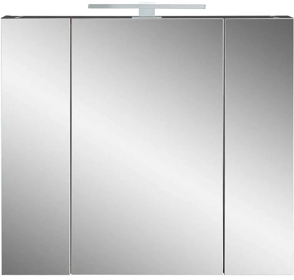 Tmavě šedá koupelnová skříňka se zrcadlem 76x71 cm - Germania