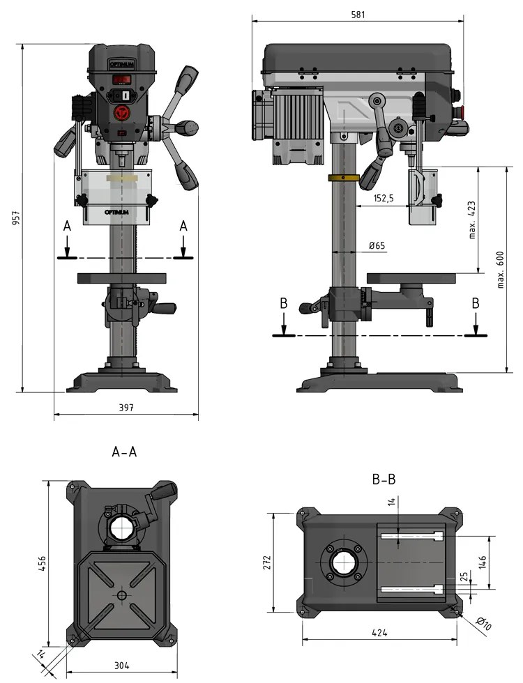 Stolní vrtačka OPTIdrill DQ 20 V