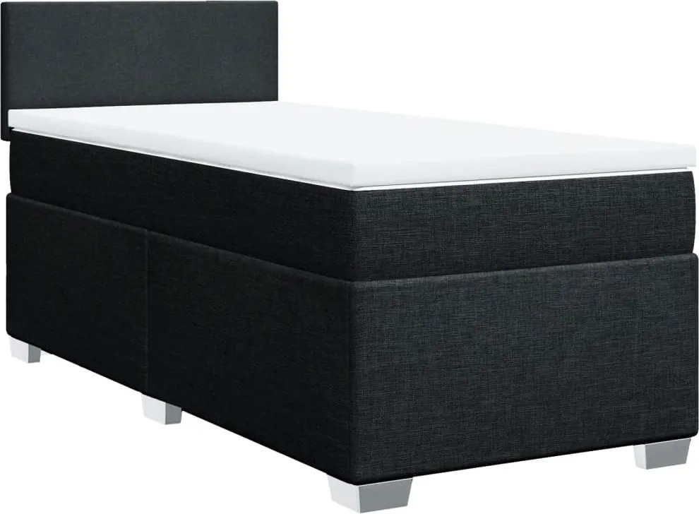 Box spring postel s matrací černá 100 x 200 cm textil 3285794