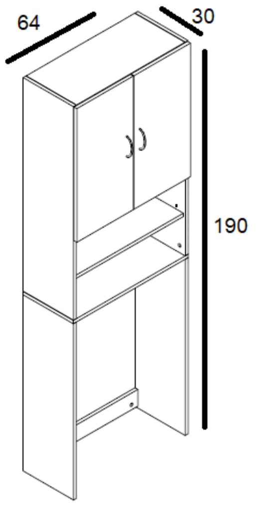 Sconto Skříňka nad pračku NELLY bílá