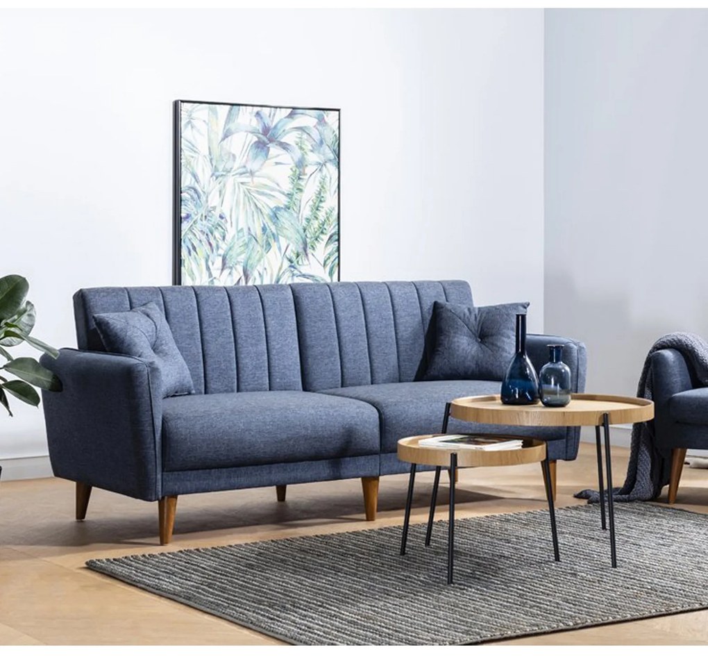 Atelier del Sofa 3-místná pohovka Aqua - Dark Blue, Tmavá Modrá